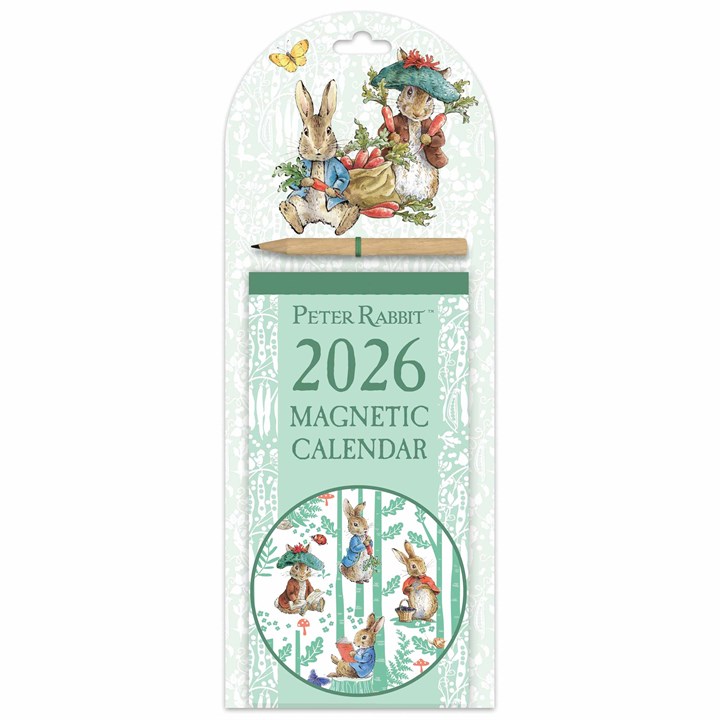 Peter Rabbit Illustrated Magnetic Slim Calendar 2026 – Wall Calendars